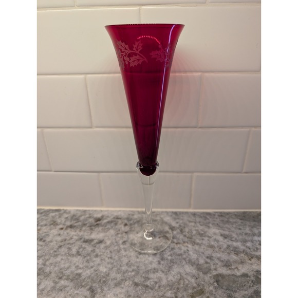 Lenox | Art | Vintage Lenox Holiday Gems Ruby Fluted Champagne Glass ...